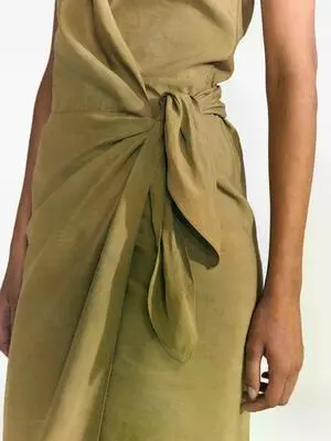 CORTANA Mona Halterneck Wrap Maxi Dress