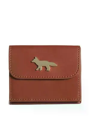 Maison Kitsuné Edie Fox-plaque Leather Wallet - Brown