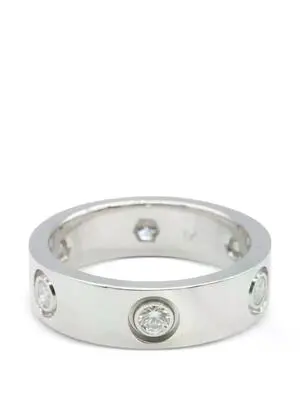 Cartier 18k White Gold Diamond Love Collection Ring - Silver