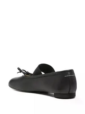 MAISON MARGIELA Leather Ballet Flats With Bow Detail