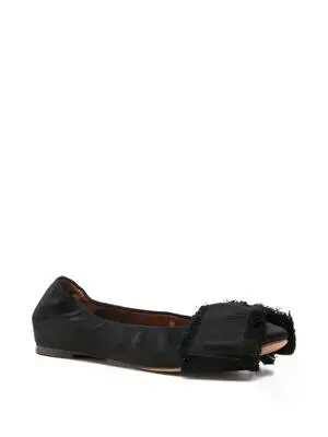 LANVIN Bow-embellished Calf Leather Ballet Flats