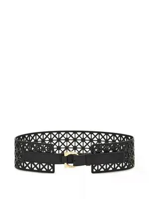 FERRAGAMO Gancini Buckle Geometric Motif Belt