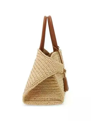 FERRAGAMO Hug Woven-raffia Tote Bag
