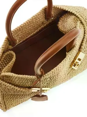FERRAGAMO Hug Woven-raffia Tote Bag