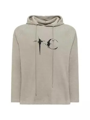 THUG CLUB Bulk Shoulder Waffle-knit Hoodie