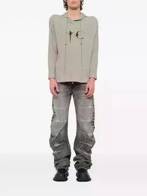 THUG CLUB Bulk Shoulder Waffle-knit Hoodie