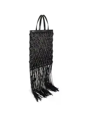 Elisabetta Franchi Mesh Fringe Tote Bag