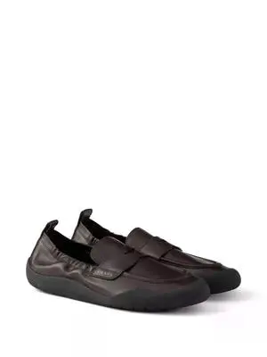 Prada Speedrock Leather Loafers - Brown