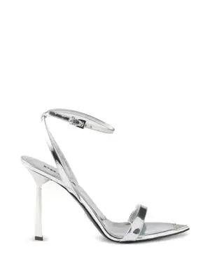 Prada Metallic Leather Pointy-toe High-heeled Sandals With Ankle Strap