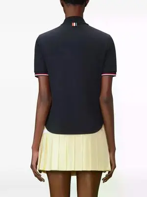 Thom Browne Piqué Cotton Keyhole Polo Shirt - Blue