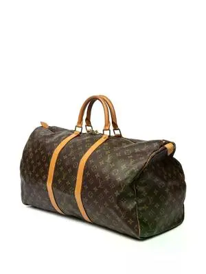 LOUIS VUITTON Monogram Keepall Holdall Bag - Brown