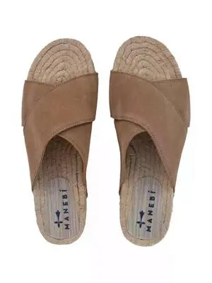 Manebí Crossover Strap Suede Sandals