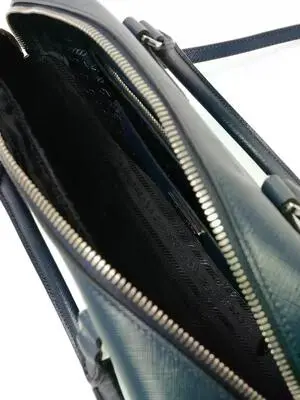 Prada Saffiano Leather Tote Bag - Blue
