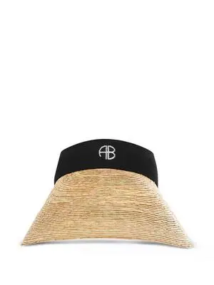 ANINE BING Venus Raffia Visor - Neutrals