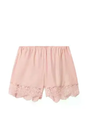 Stella McCartney Silk Mini Shorts With Lace Trim