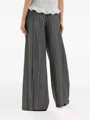 TOUT A COUP Tout À Coup Vertical Stripe Seersucker Trousers