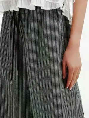 TOUT A COUP Tout À Coup Vertical Stripe Seersucker Trousers