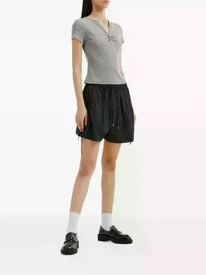 B+AB Drawstring Waist Side-tie Mini Shorts