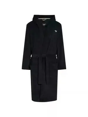 BOSS Hooded Belted Dressing Gown - Black