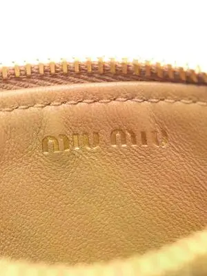 Miu Miu Matelassé Leather Card Case - Brown