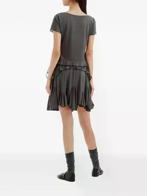 TOUT A COUP Lace-trim Ruffled Mini Dress