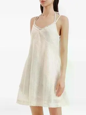 B+AB Crochet-knit Layered Mini Dress