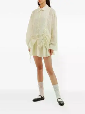 B+AB Classic Collar Shirt And Ruched Mini Skirt Set