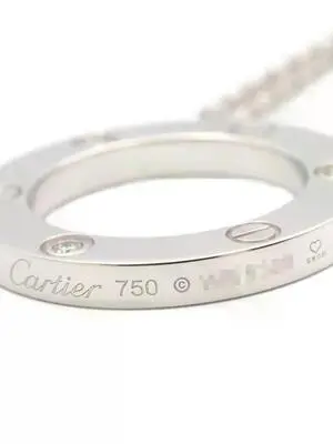 Cartier 18k White Gold Diamond Love Circle Necklace