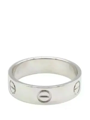 Cartier 18k White Gold Love Screw Detail Ring - Silver