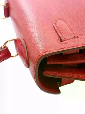 Hermès 1995 Mini Kelly Courchevel Tote Bag - Red