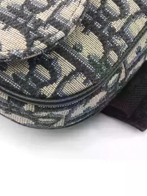 Dior Oblique Canvas Saddle Pouch Clutch Bag - Neutrals