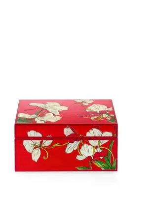 Shanghai Tang Ginger Flower Lacquer Jewellery Box - Red