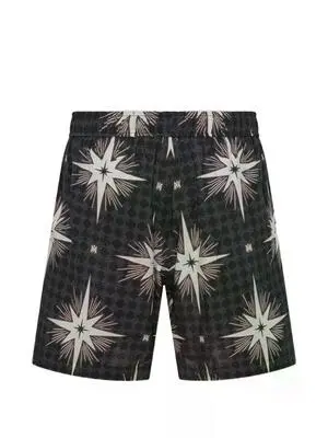 Amiri Starburst Print Monogram Shorts - Black