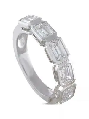 LB EXCLUSIVE 2.05 Carat Emerald-cut Diamond Ring In 18k White Gold - Silver