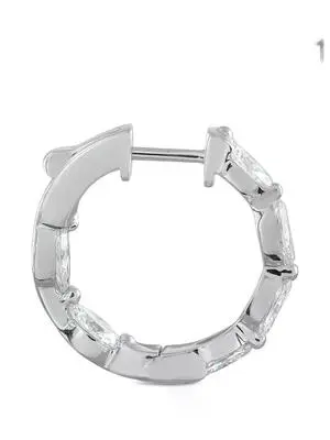 LB EXCLUSIVE 2.40 Ctw Marquise-cut Diamond Hoop Earrings In 18k White Gold
