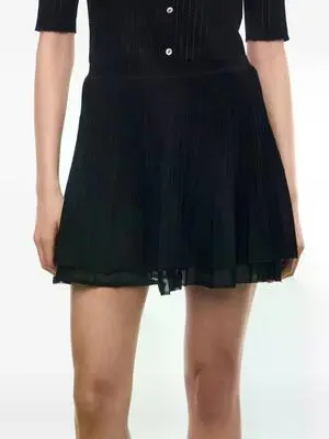 12 STOREEZ Lattice Pleated Mini Skirt - Black