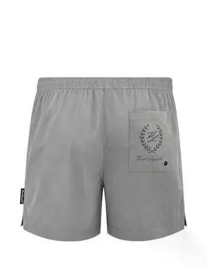 Karl Lagerfeld Logo Print Swim Shorts - Grey