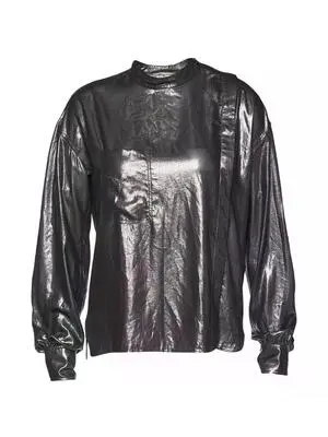 MARANT ETOILE Asymmetric Metallic High Neck Top