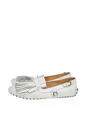 TOD'S Tassel Leather Loafers - White
