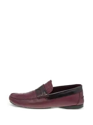 Versace Monogram-embossed Leather Loafers