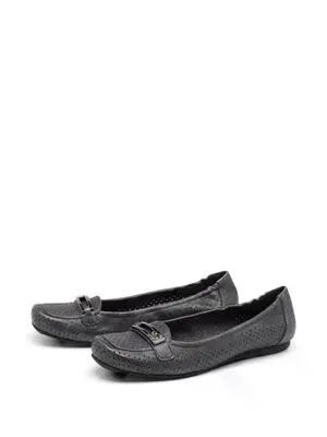 STUART WEITZMAN Perforated Crystal-embellished Loafers