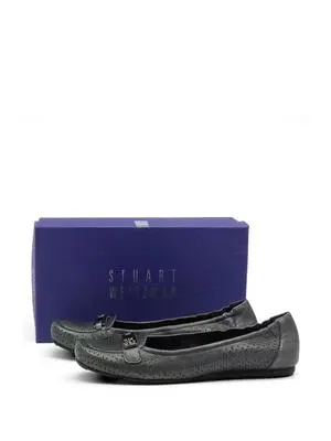 STUART WEITZMAN Perforated Crystal-embellished Loafers
