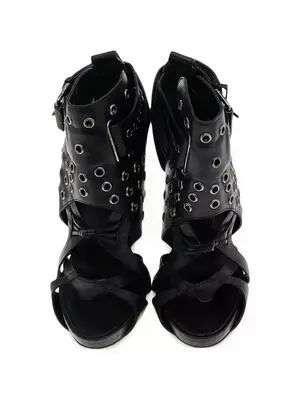 Givenchy Leather Strappy Ankle Boots With Silver-tone Eyelets
