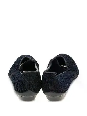 FERRAGAMO Lace Strap Ballet Flats