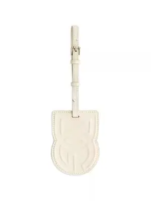 Dolce & Gabbana Calfskin Keychain With Dg Logo - Neutrals