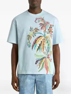 Etro Palm-tree-embroidery T-shirt