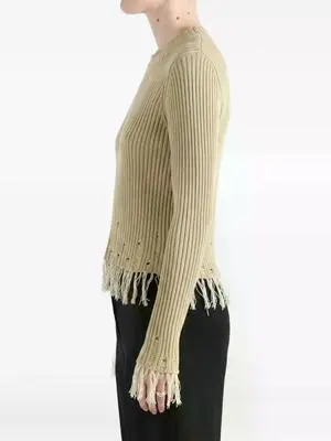 UMA WANG Distressed-effect Fringed Sweater