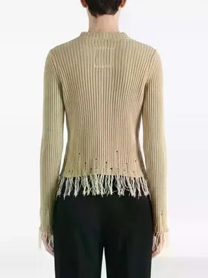 UMA WANG Distressed-effect Fringed Sweater
