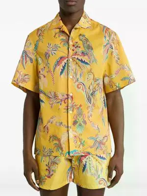 Etro Parrot-print Palm-tree Shirt