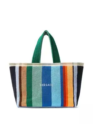 Versace Medusa Striped Tote Bag - Blue